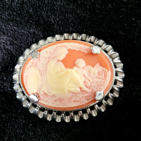 Jewelry | Cameo Silver Brooch | Poshmark